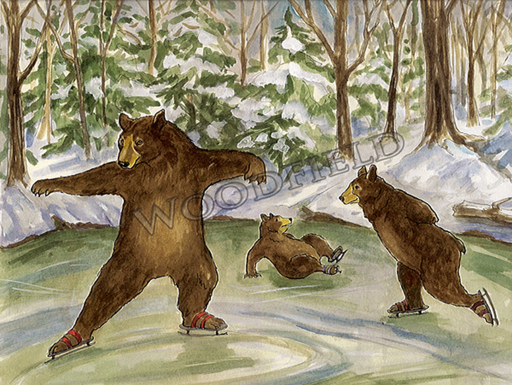 #752 - Skating Bears Notecard – Woodfield Press